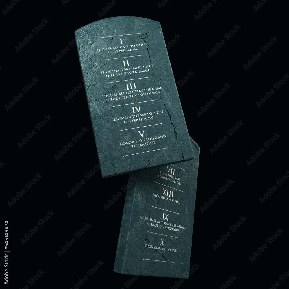 Ten Commandments Stone Tablets Stock Illustration | Adobe Stock