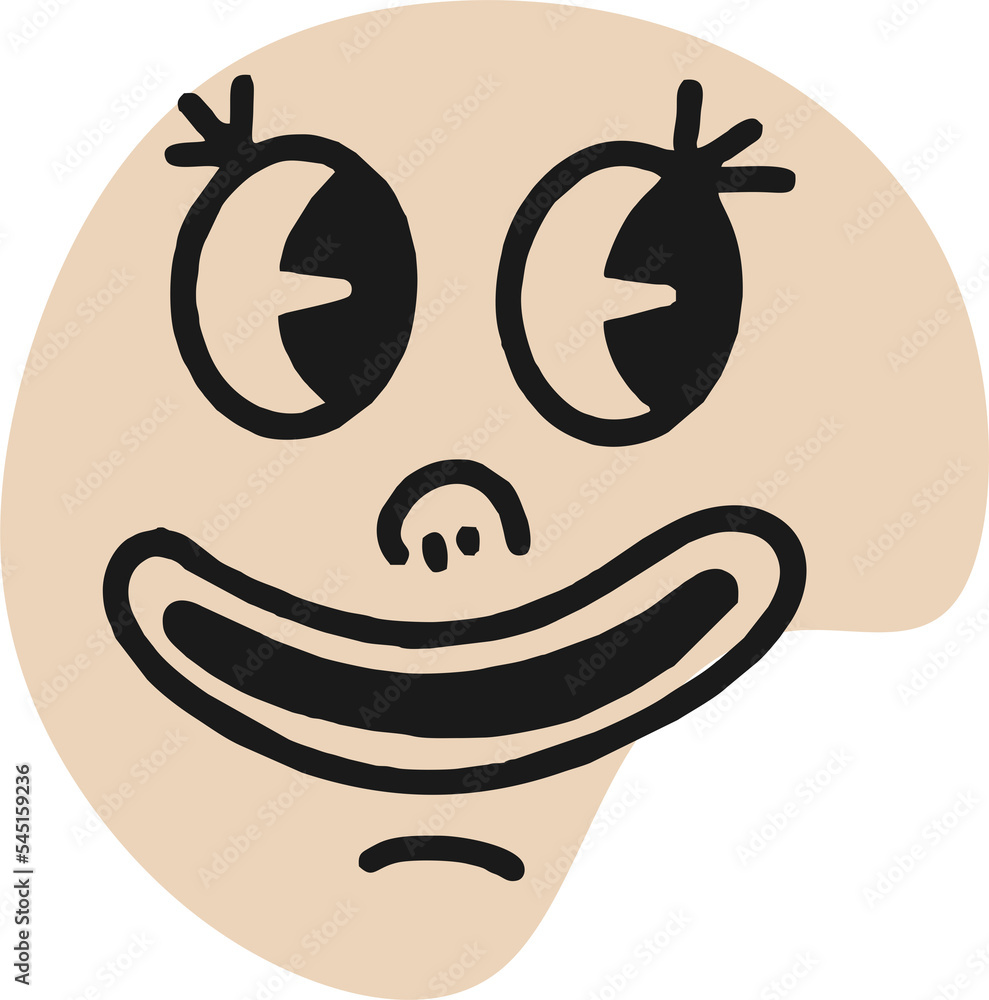 Ilustración de Stock Smiley face retro emoji. Faces of cartoon ...