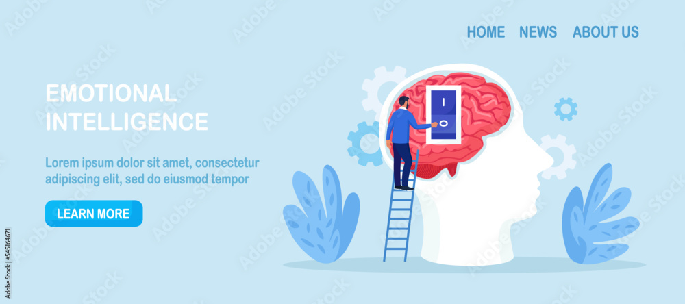 Stock-Vektorgrafik „Emotional intelligence. Emotions turn on and off ...