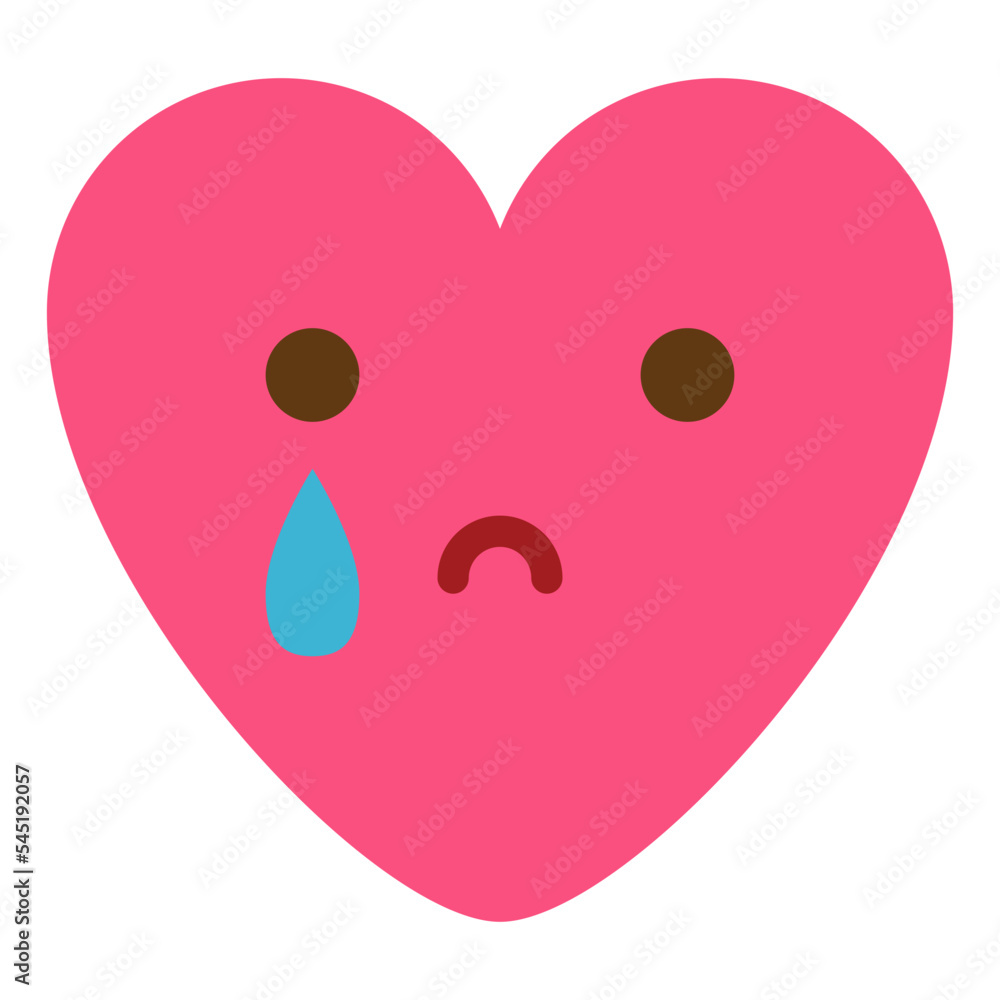crying drop sad emoji heart icon Stock Vector | Adobe Stock