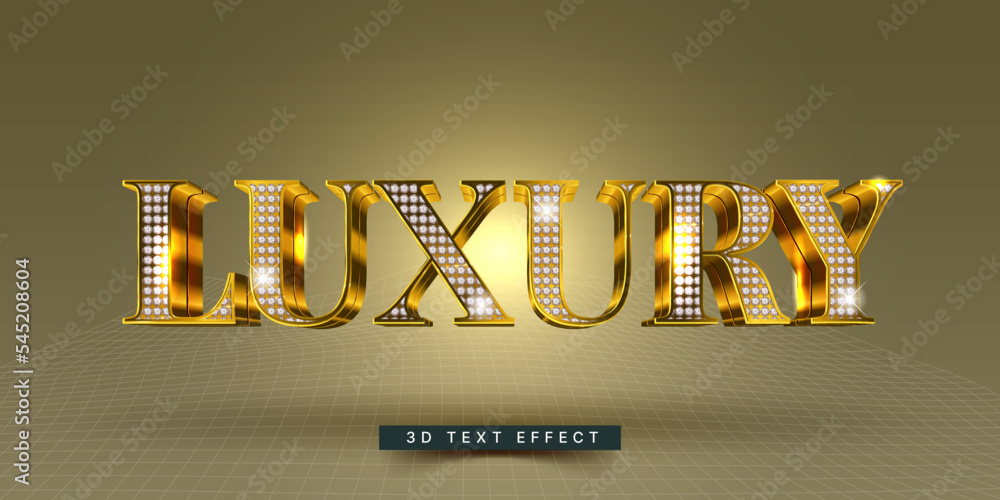 Editable 3D Diamond Text Effect. Luxury Text Effect Generator Stock ...