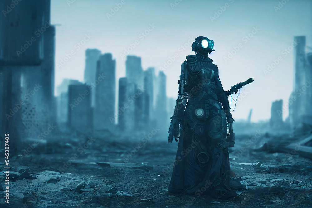 gorgeous cyberpunk woman wearing tech-wire attire as cinematic and ...