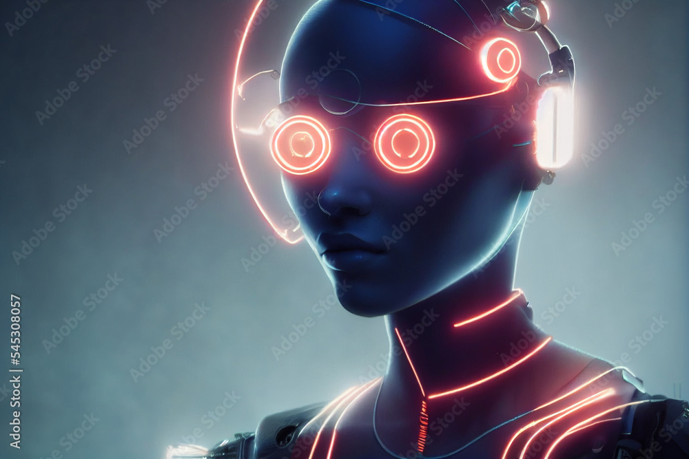 gorgeous cyberpunk woman wearing tech-wire attire as cinematic and ...