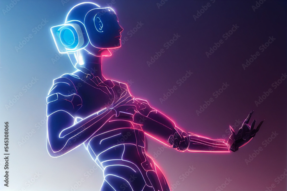gorgeous cyberpunk woman wearing tech-wire attire as cinematic and ...