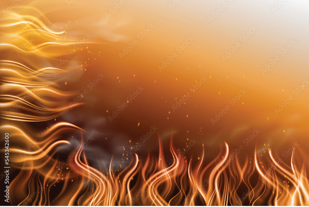 Realistic fire flame background Stock Vector | Adobe Stock