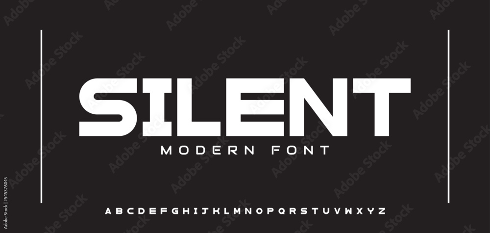 Tech font and Modern alphabet. Future logo typo. Minimal urban font ...
