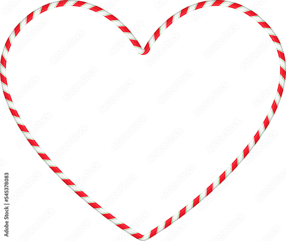Christmas red, green, white striped candy cane heart frame border ...