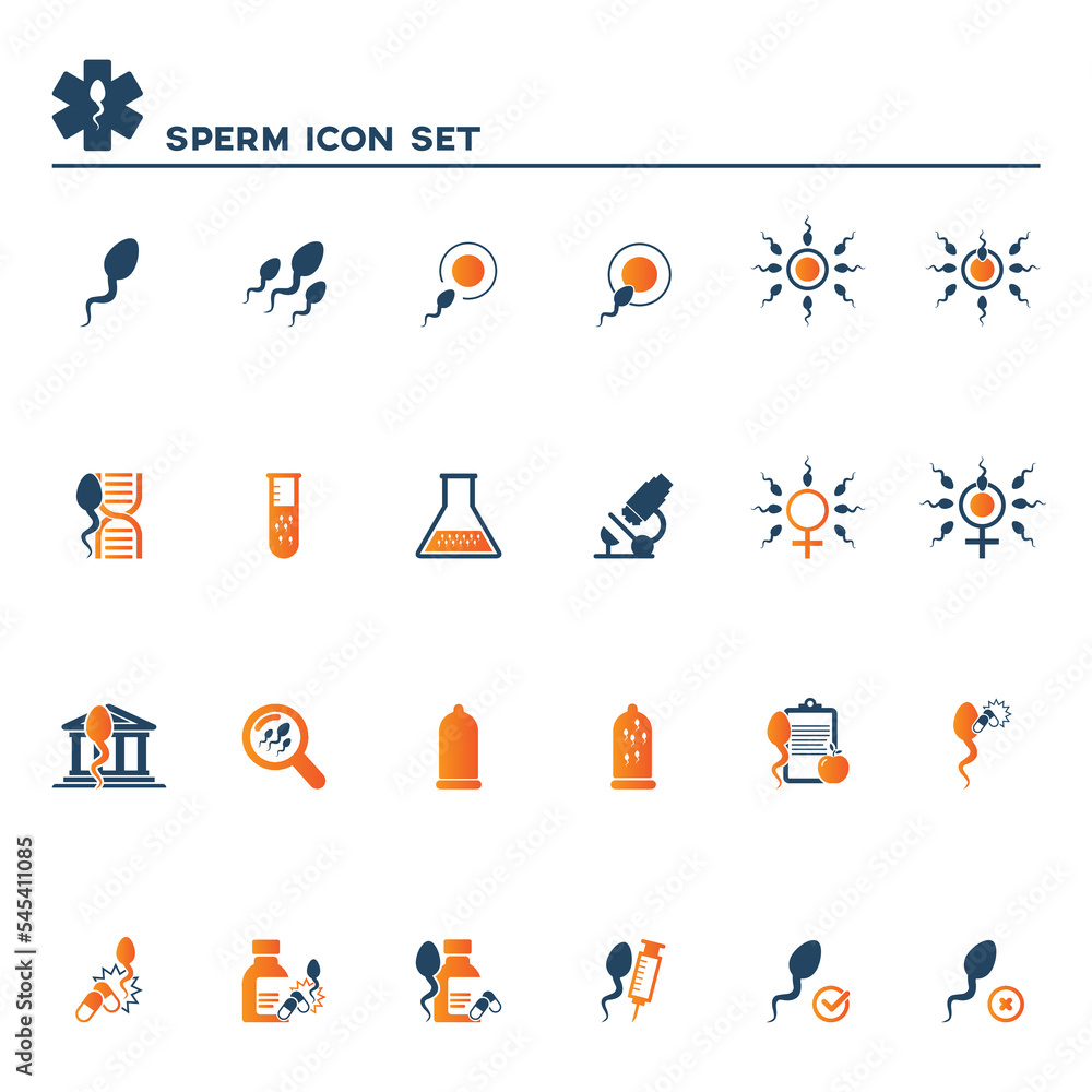 Sperm and male fertility icon set Stock Vector | Adobe Stock