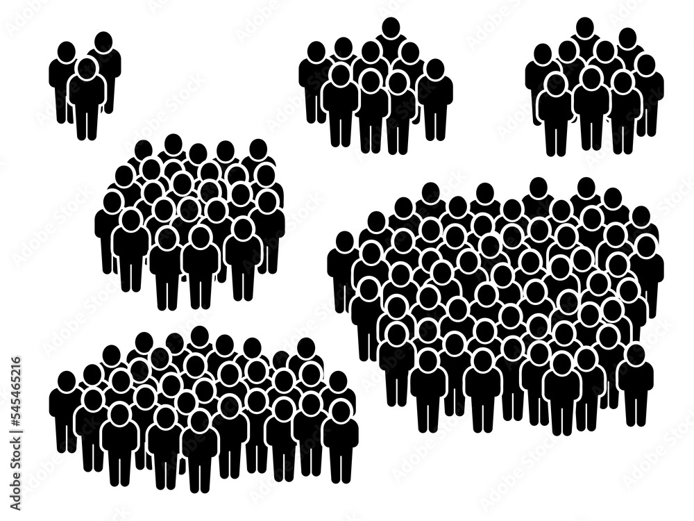 Group of people. Persons crowd icons. Business men team. Users ...