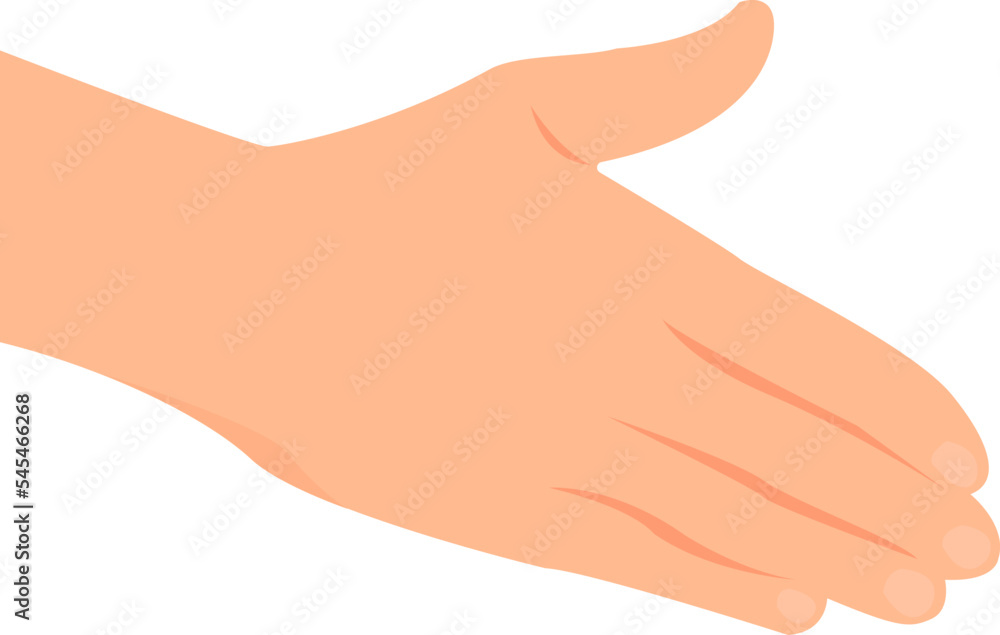 Outstretched hand with open palm ready for handshake. Friendship ...