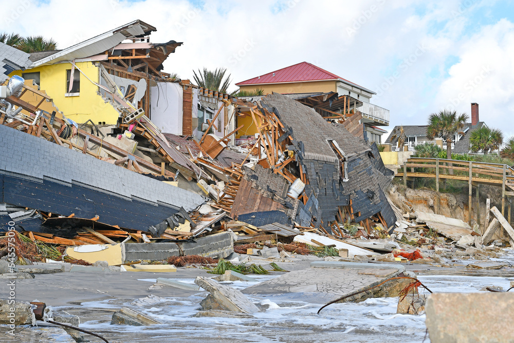 Oceanfront homes and seawalls heavily damaged during Hurricane Nicole ...