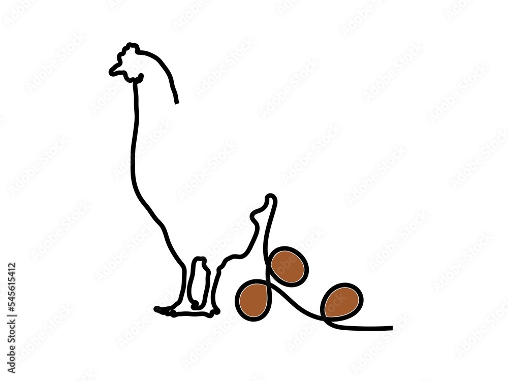 Ilustración de Stock Layer Chicken Simple Line Art Illustration, Image ...