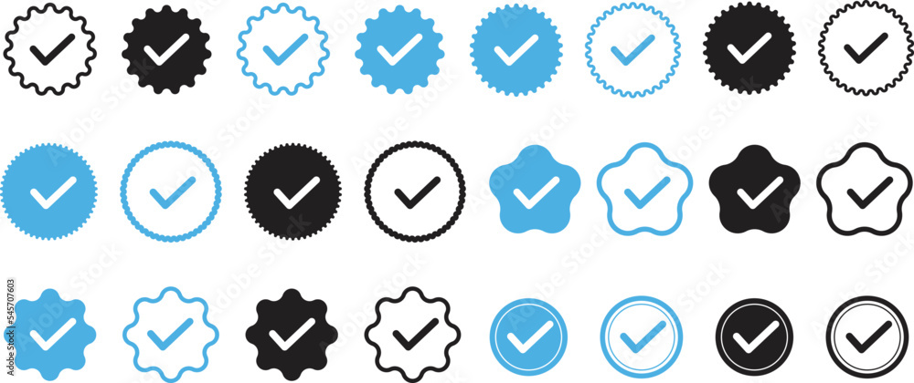 Abstract Modern Verification signs design illustration vector in black ...