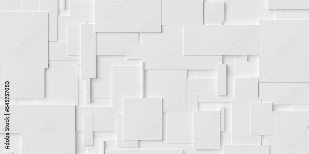 Randomly Positioned And Scaled White Cube Boxes Block Background Wallpaper Banner Geometry