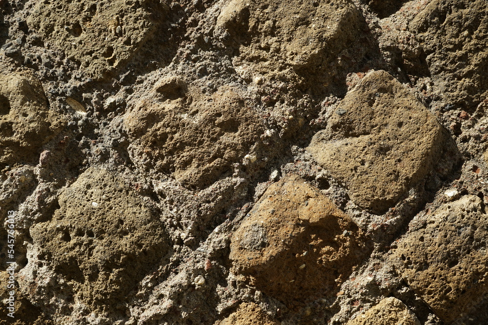 Detail of a load-bearing wall in the ancient opus reticulatum technique ...