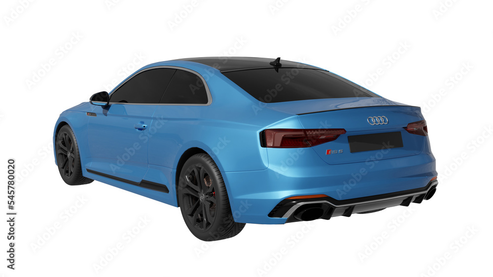 back view of light blue car isolated on white, AUDI RS5 png transparent ...