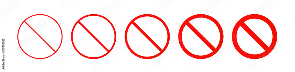 Set of prohibition signs of different sizes. Vector illustration Stock ...