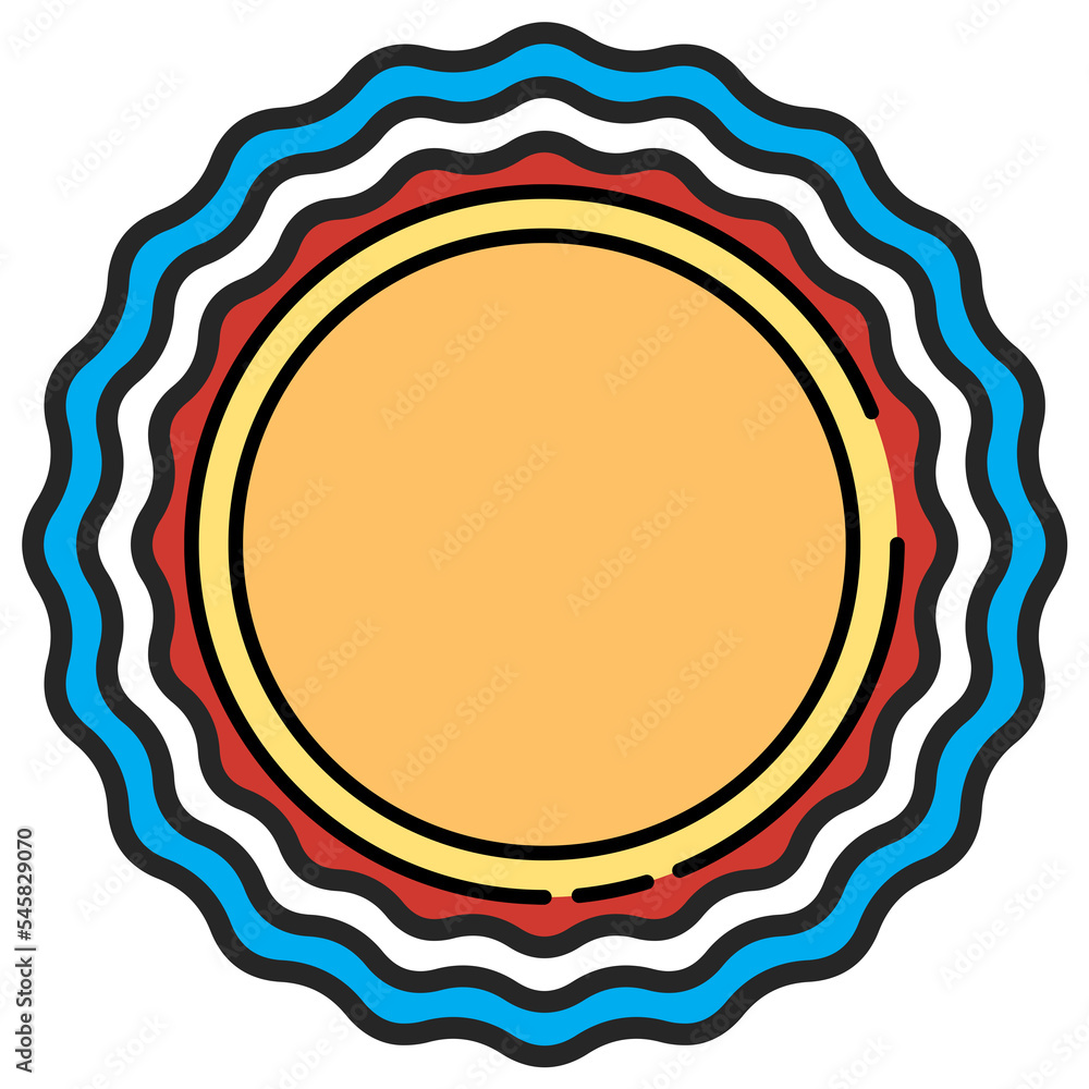 Cartoon reward medal badge and ribbon graphic illustration Stock ...