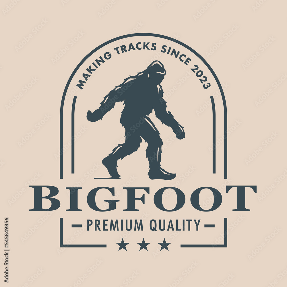 Image vectorielle Stock Bigfoot walking logo design. Sasquatch ...