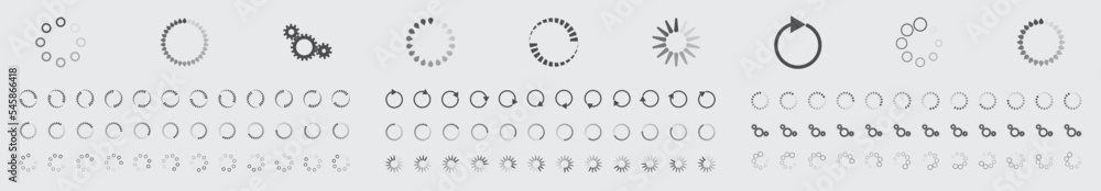 Circular Loading Buffering Icons Vector Set Video Ready for Animation ...