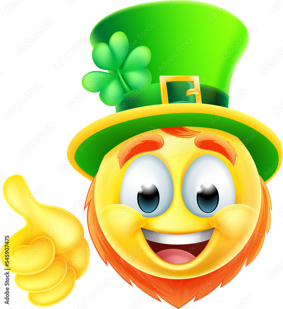 Leprechaun Emoticon Emoji Face Cartoon Icon Stock Illustration | Adobe ...