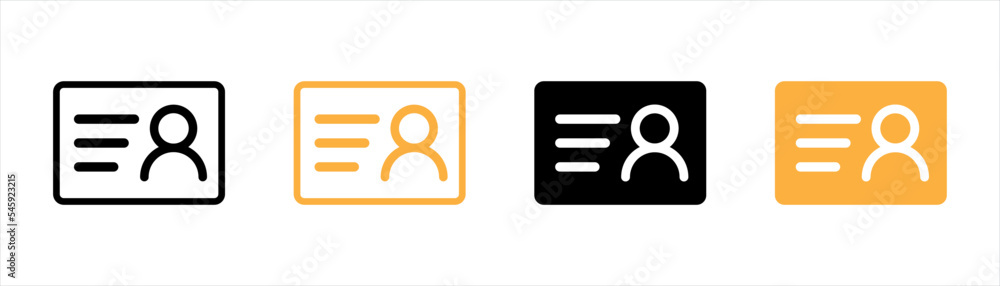 ID Card icon. Driver's license symbol. Identification card, pass ...