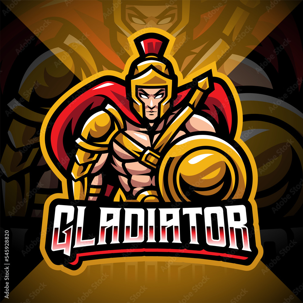 Gladiator esport mascot logo design Stock Illustration | Adobe Stock
