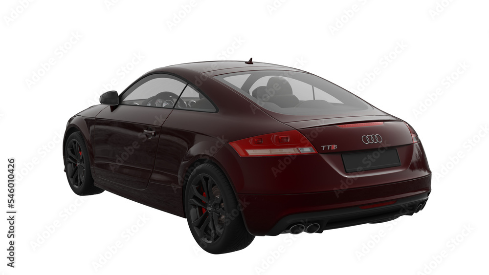 back view ofdark red car isolated on white, AUDI TT png transparent ...
