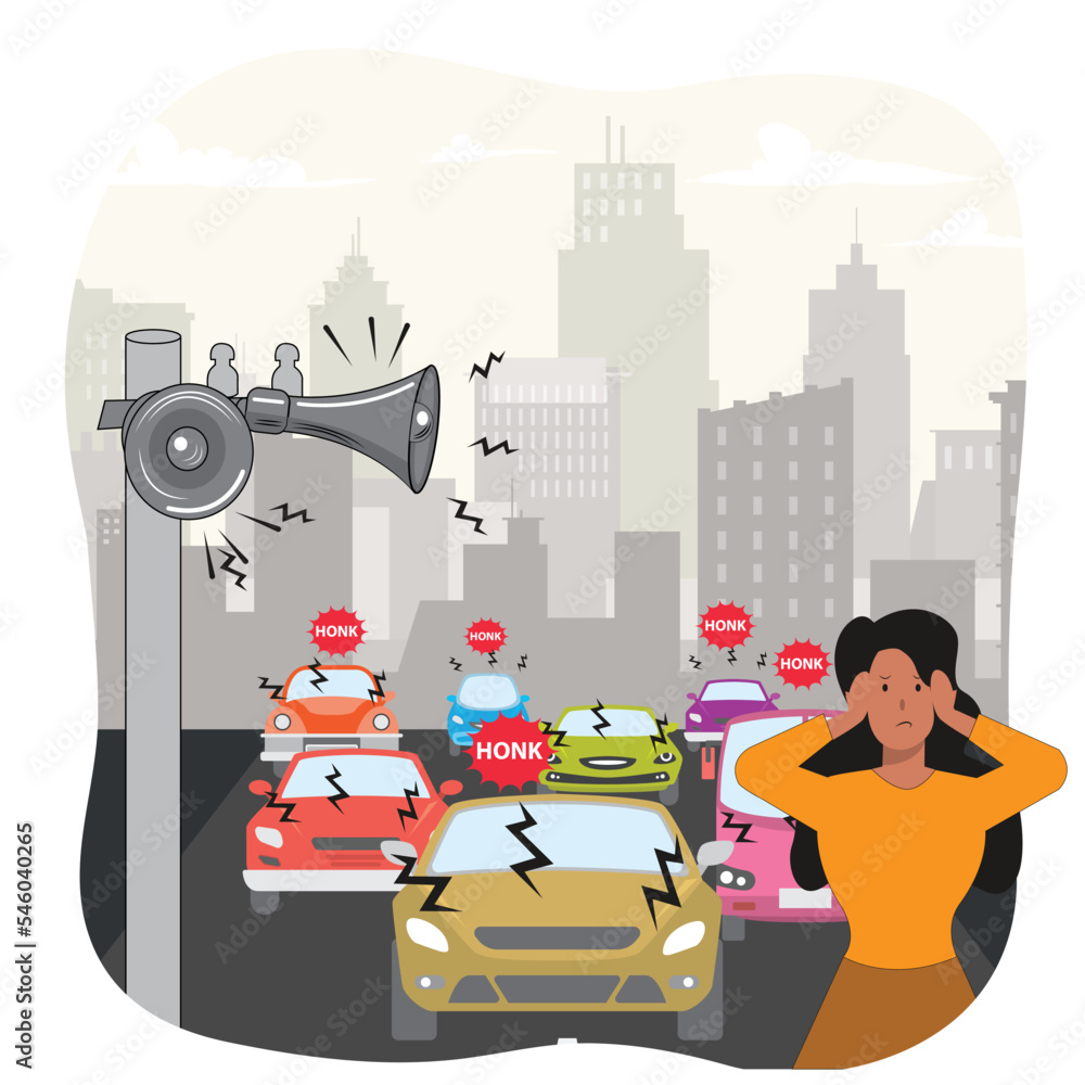 Sound pollution or noise pollution vector illustration Stock Vector ...