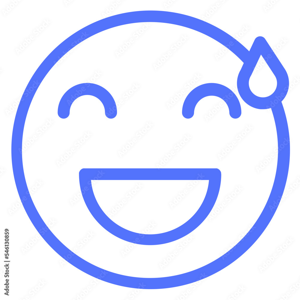 Emoji Awkward Drop Emoticon Smiley Icon Stock Vector | Adobe Stock
