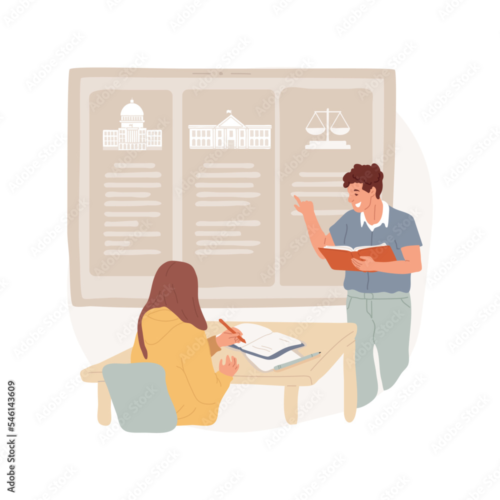 Learn branches of government isolated cartoon vector illustration ...