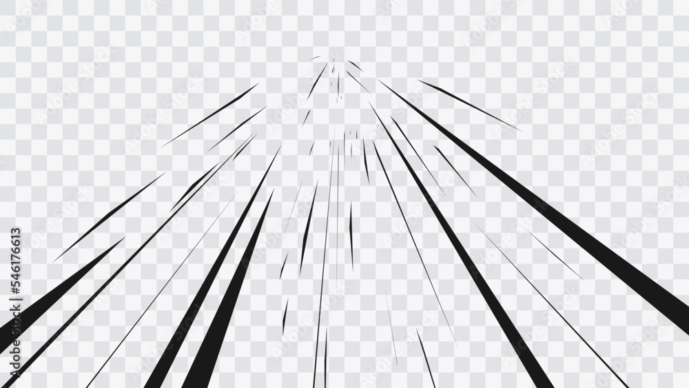Abstract comic book flash explosion radial lines on transparent ...