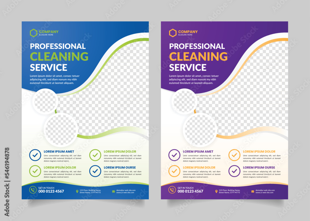 Cleaning Service Flyer Poster Leaflet Brochure Template Design Stock ...