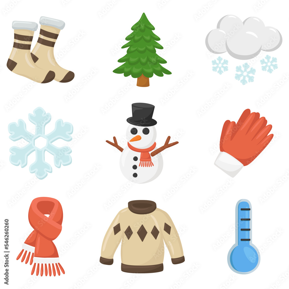 Winter Sign Emoji Icon Illustration. Season Vector Symbol Emoticon ...