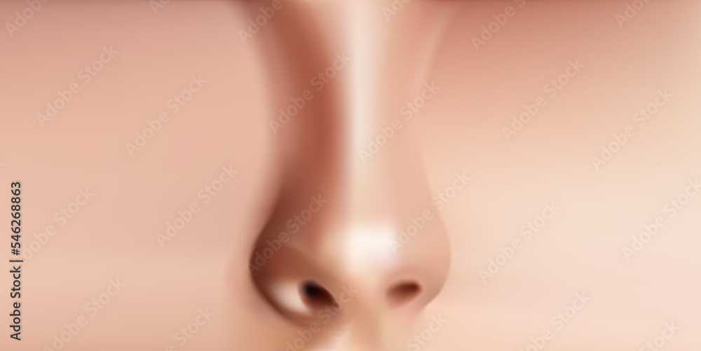 Vector de Stock Human nose realistic front view Vector Illustration ...
