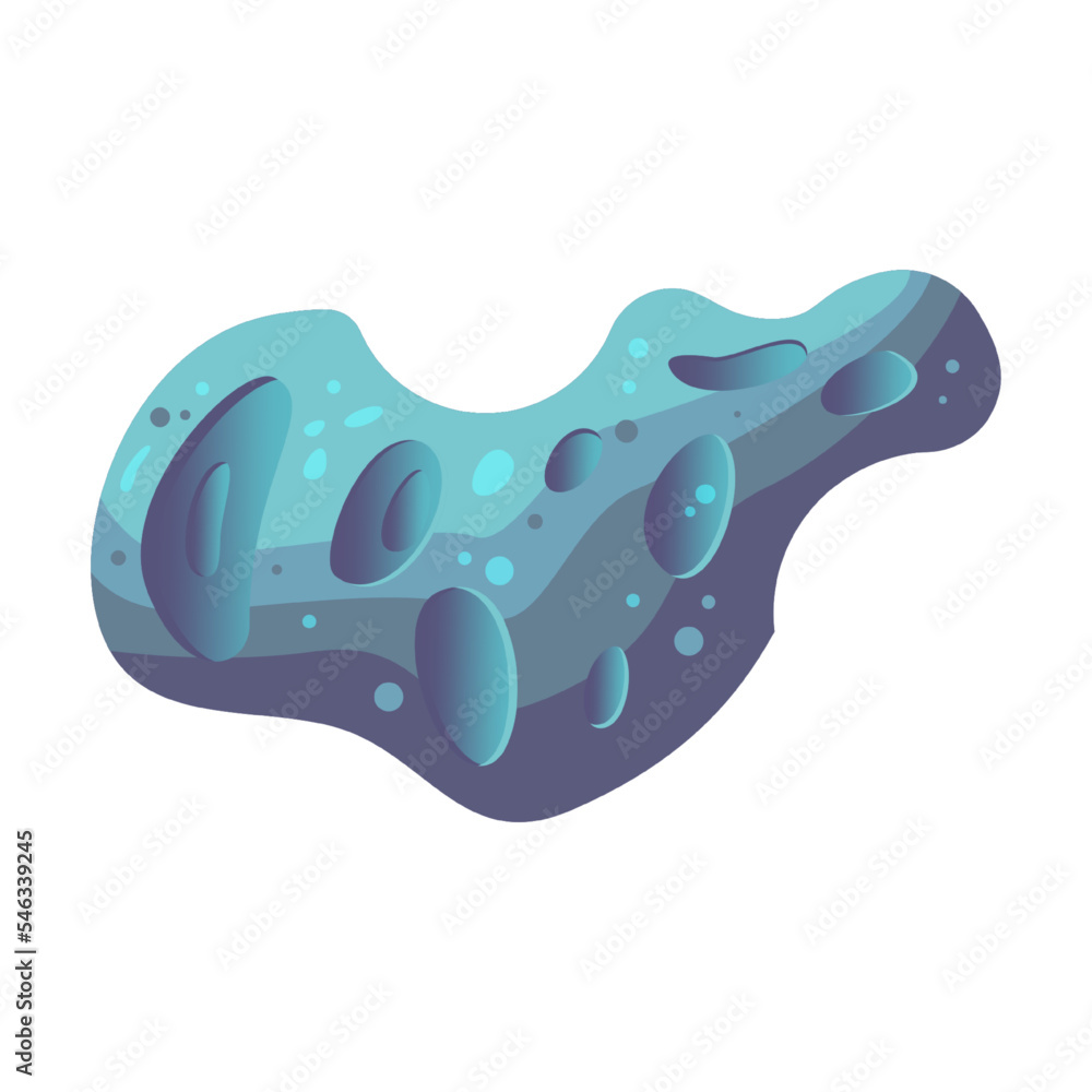 Vector de Stock Blue meteorite, meteoroid, comet. Cartoon vector ...