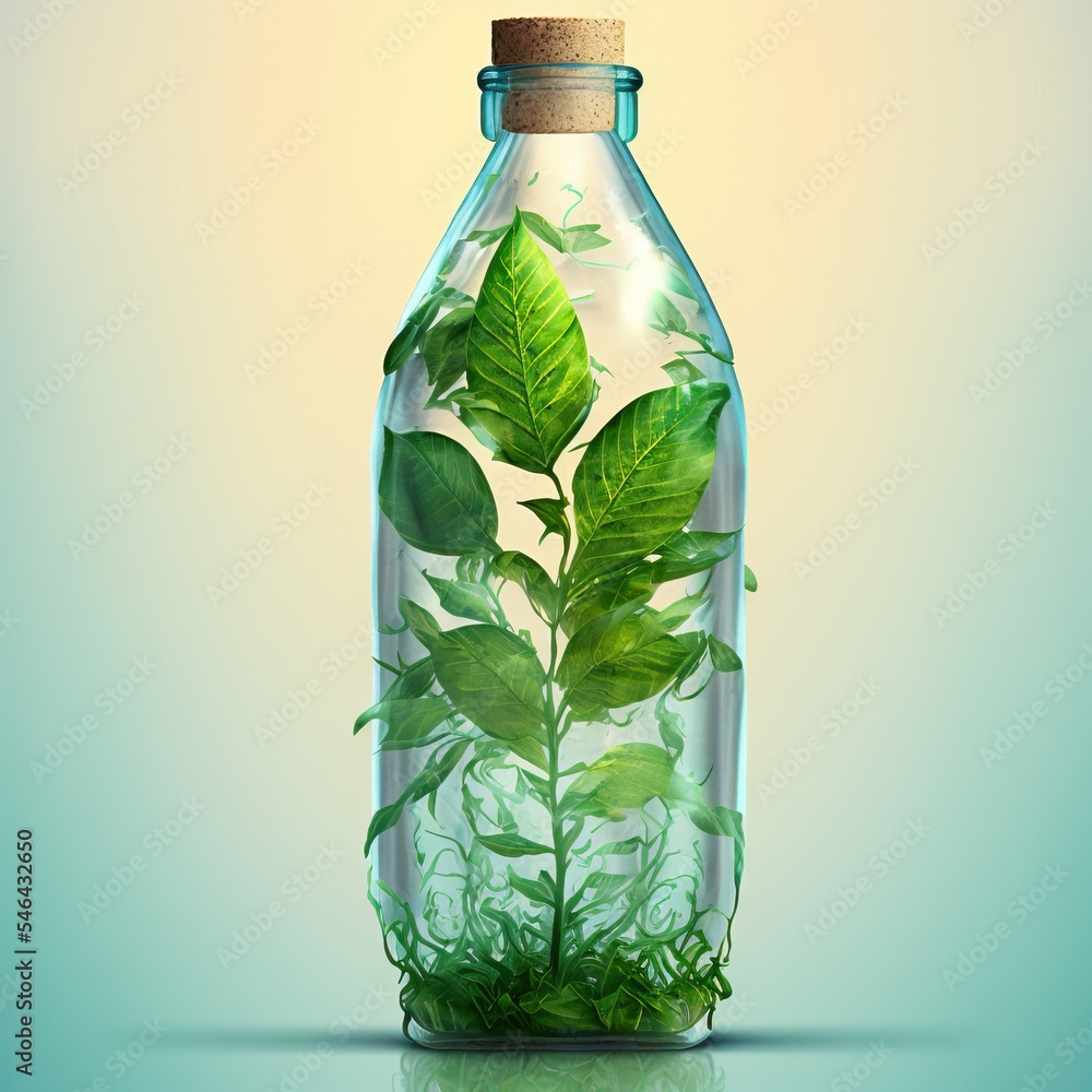 Bioplastic bottle and biodegradable plastic, green plastics made with ...