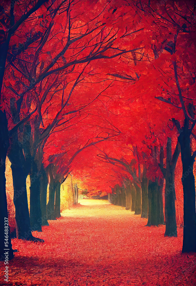 Beautiful and Mystery Deep Forest and Trees. Creative Fantasy Backdrop ...