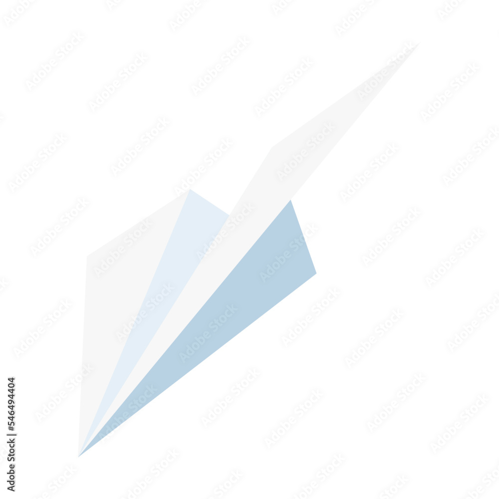 Flying paper airplane flies down falls. White aircrafts flying. cartoon ...