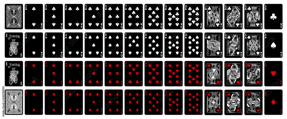 Playing cards classic style - Poker set with isolated - Poker playing ...