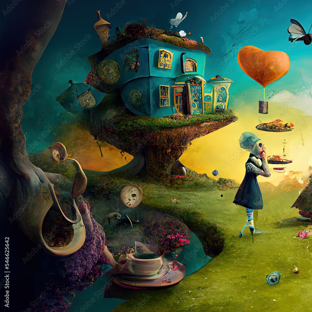 Fairy tale surreal world; with magical; land and things.Adventure time ...