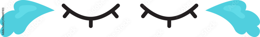 Crying eye, tears vector icon, drip water, tear drop falling, sad ...