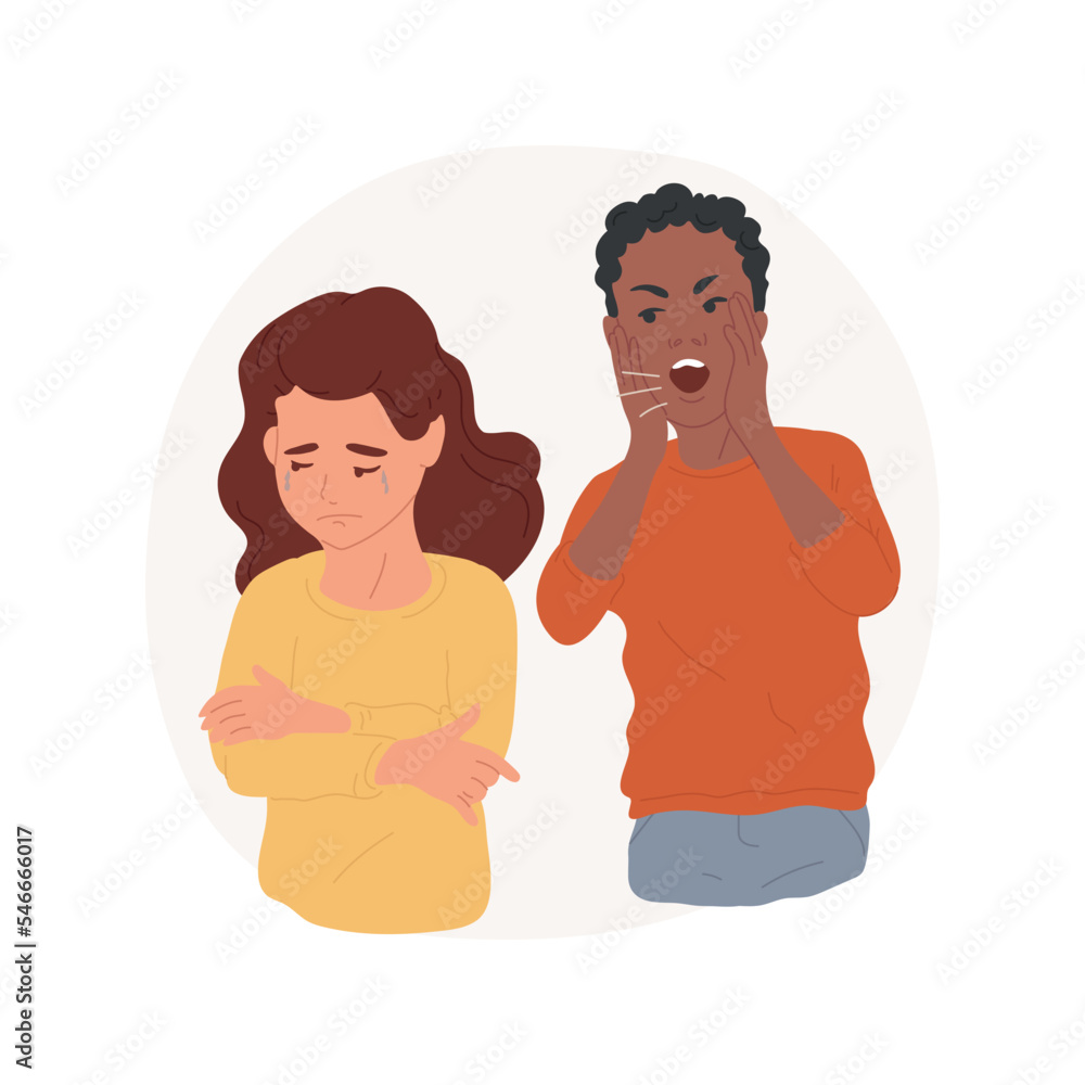 Verbal bullying isolated cartoon vector illustration. Student shouting ...