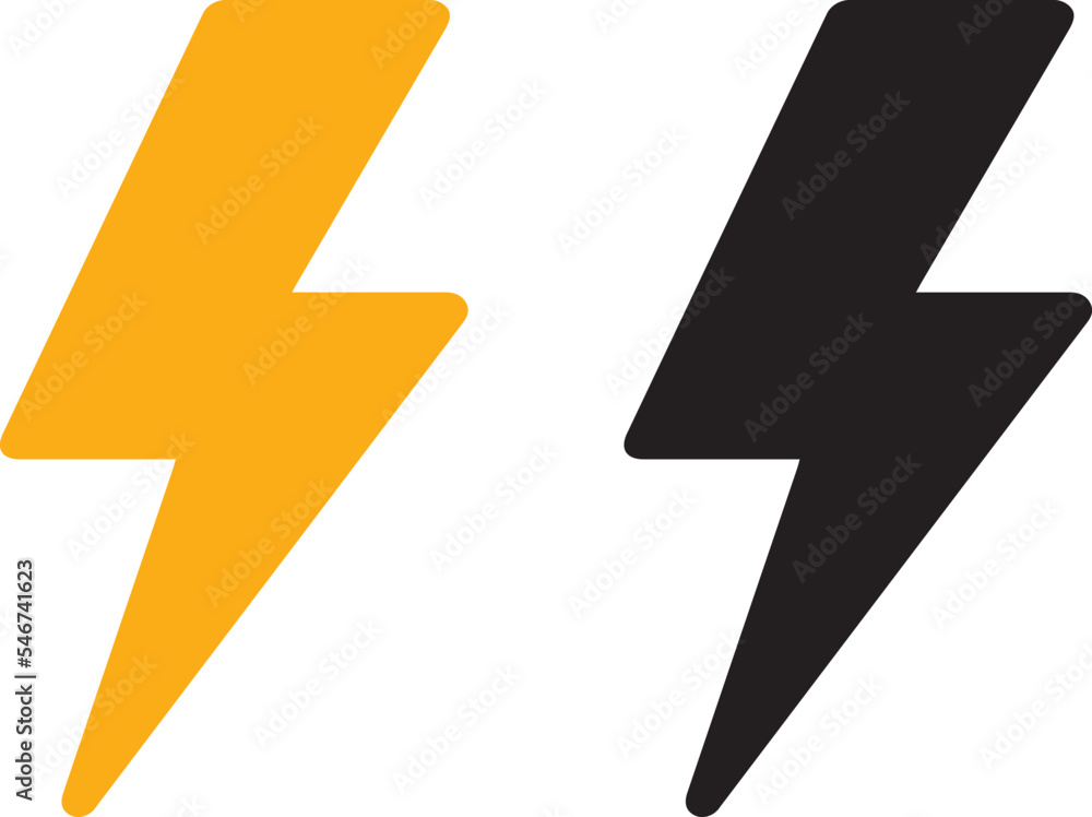 Flash lightning icons set. Flash icons collection. flash lightning ...