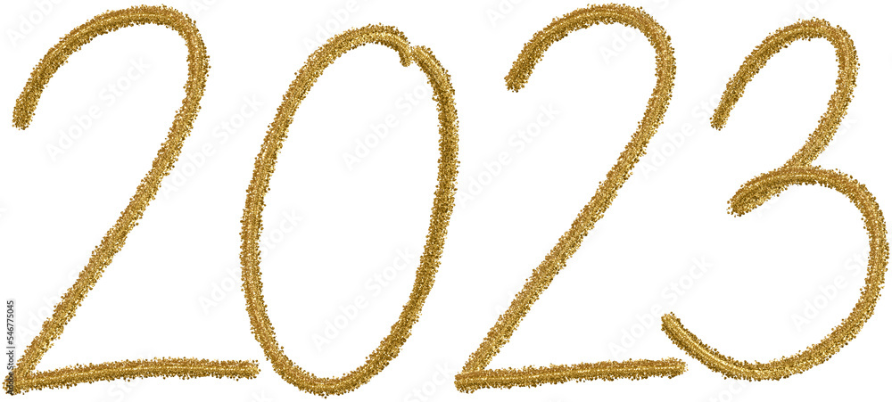 2023 Numbers, Gold Numbering, Cursive Writing Stock Illustration ...