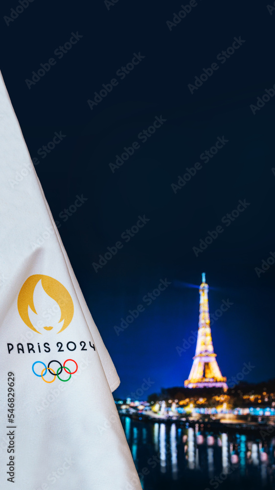 PARIS, FRANCE: Summer olympic game Paris 2024 black background ...