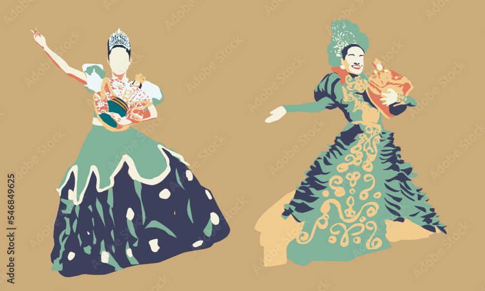 Sinulog festival queen dancing holding Santo Niño of Cebu Statue Stock ...