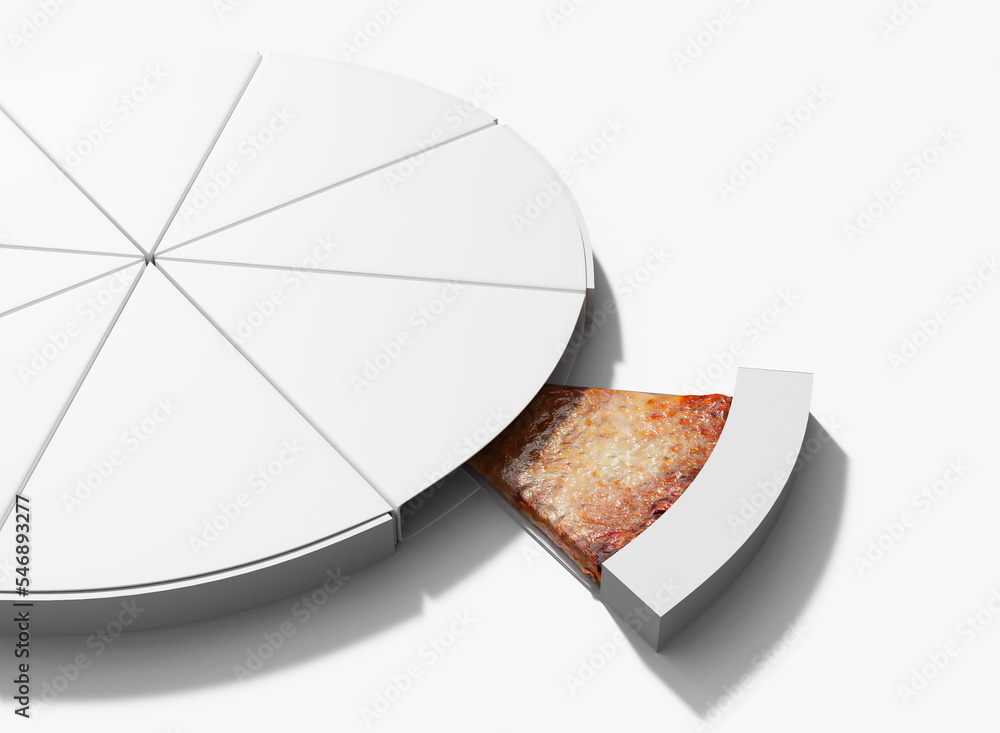 3d Eight Pizza Slice Boxes Stock Illustration | Adobe Stock