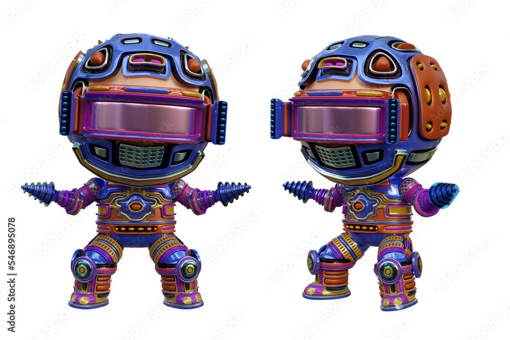 3D RENDERING PNG ILLUSTRATION. CUTE DESIGN ROBOT CYBORG ANDROID ...