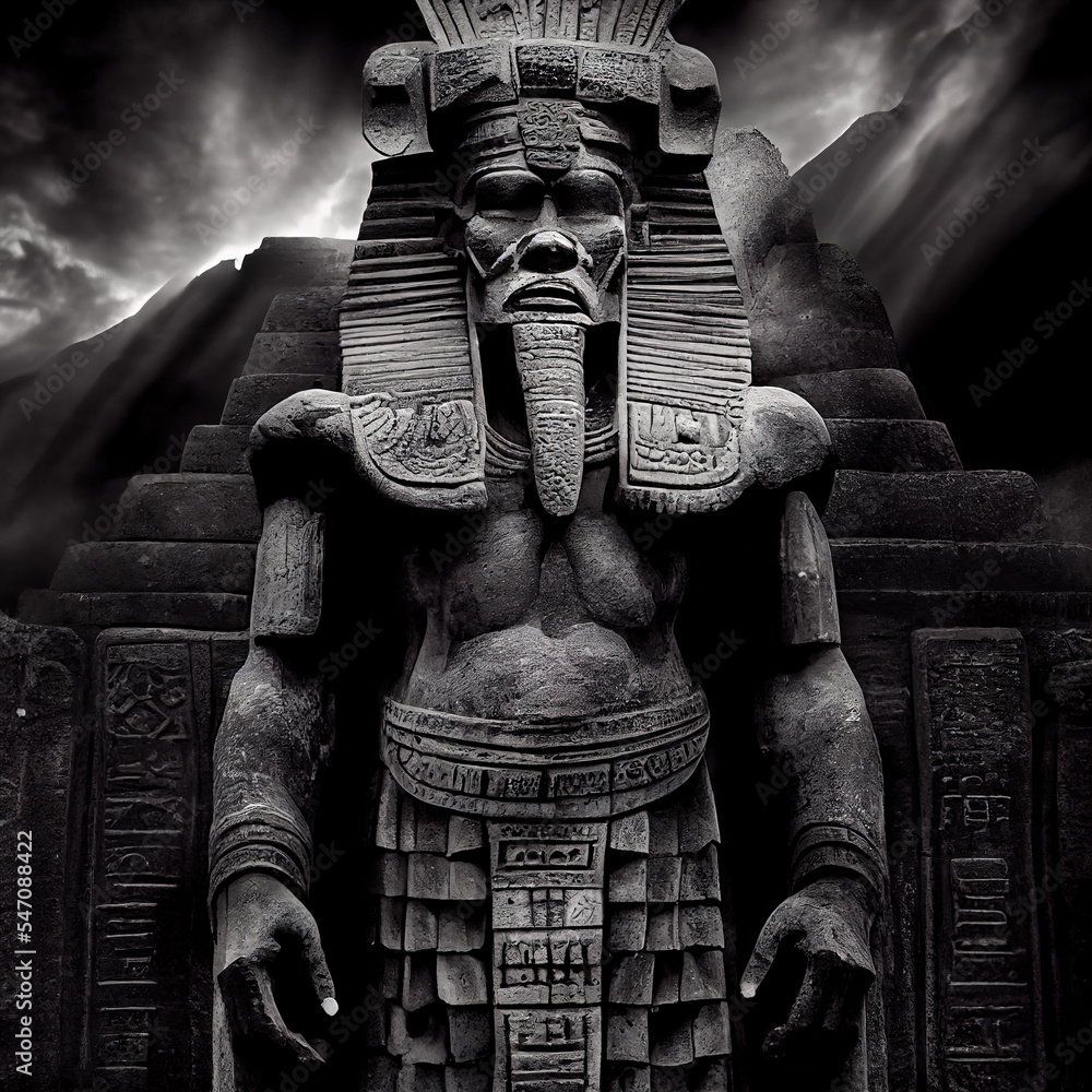 Stock-Illustration „Ancient Anunnaki God Statue 3D Render Illustration ...